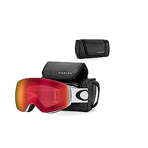 Oakley Flight Deck XM Snow Goggle (Matte White Frame/Prizm Torch Iridium Lens) with Large Goggle Soft Case