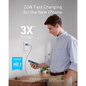 Anker USB C 20W, 511 Charger (Nano), PIQ 3.0 Durable Compact Fast Charger for iPhone 13/13 Mini/13 Pro/13 Pro Max/12, Galaxy, Pixel 4/3, iPad/iPad Mini (Cable Not Included)