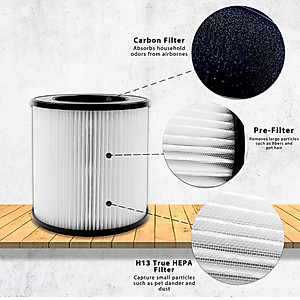B-D02L H13 True HEPA Replacement Filter Compatible with MOOKA and KOIOS