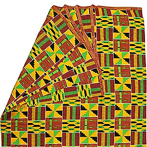 YLT Wax African Fabric Cloth 100% Cotton Ankara Wax Print Fabric 6 Yards Ankara Fabric One Piece Cloth for Party Dress