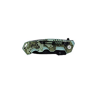 BGT Folding Pocket Knife 3.4 Inch Black Blade and Lightweight G10 Handle Survival Tool Knives Carry Velvet Bag, Sharpener (Camo)