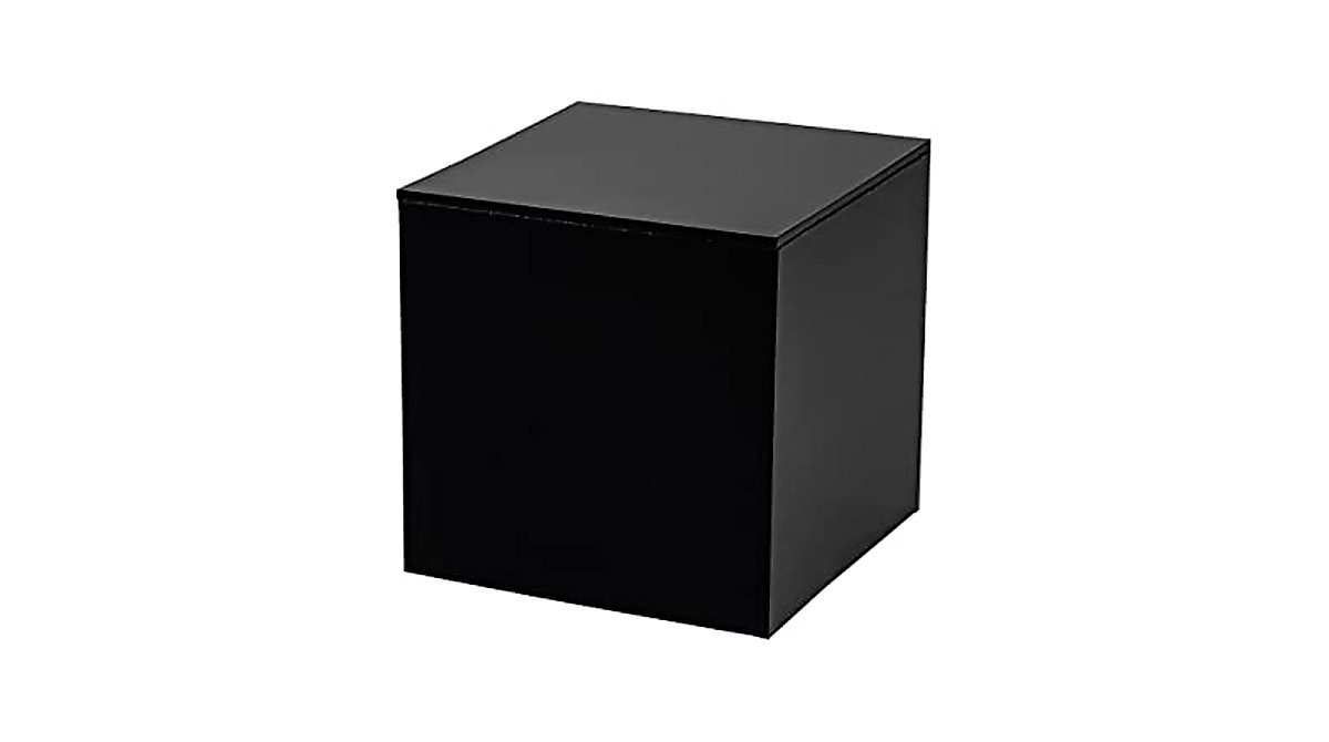 Elegant Glossy Black Acrylic Display Cube - 5 Inch Square Stand