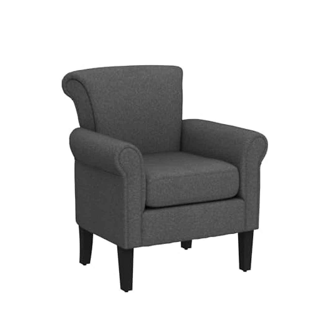 Giantex Set of 2 Modern Fabric Accent Chair, Comfy Living Room Chair w/Adjustable Foot Pads, Overstuffed Backrest, Single Sofa Leisure Chair w/Soft Cushion, Bedroom Chair for Reading, Nursery, Gray