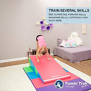 Tumbl Trak Folding Incline Cheese Mat, Bright Pastel, 24 in x 48 in x 14 in