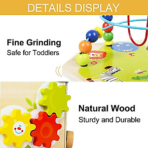 TOP BRIGHT Wooden Activity Cube, Educational Toys for 1 One Year Old Girls and Boys, Baby Girl First Birthday Gifts