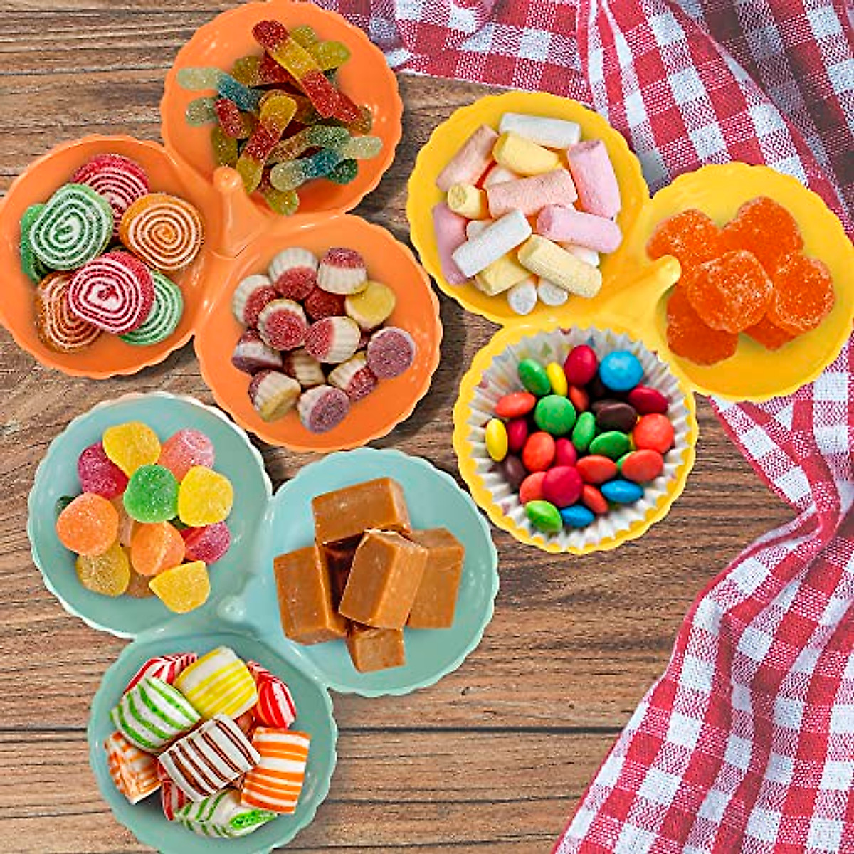 3 Compartment Serving Dishes| 3pcs Bowl Set For Entertaining |Relish Dish Tray For Fruits, Chips, Snack, Dessert Display