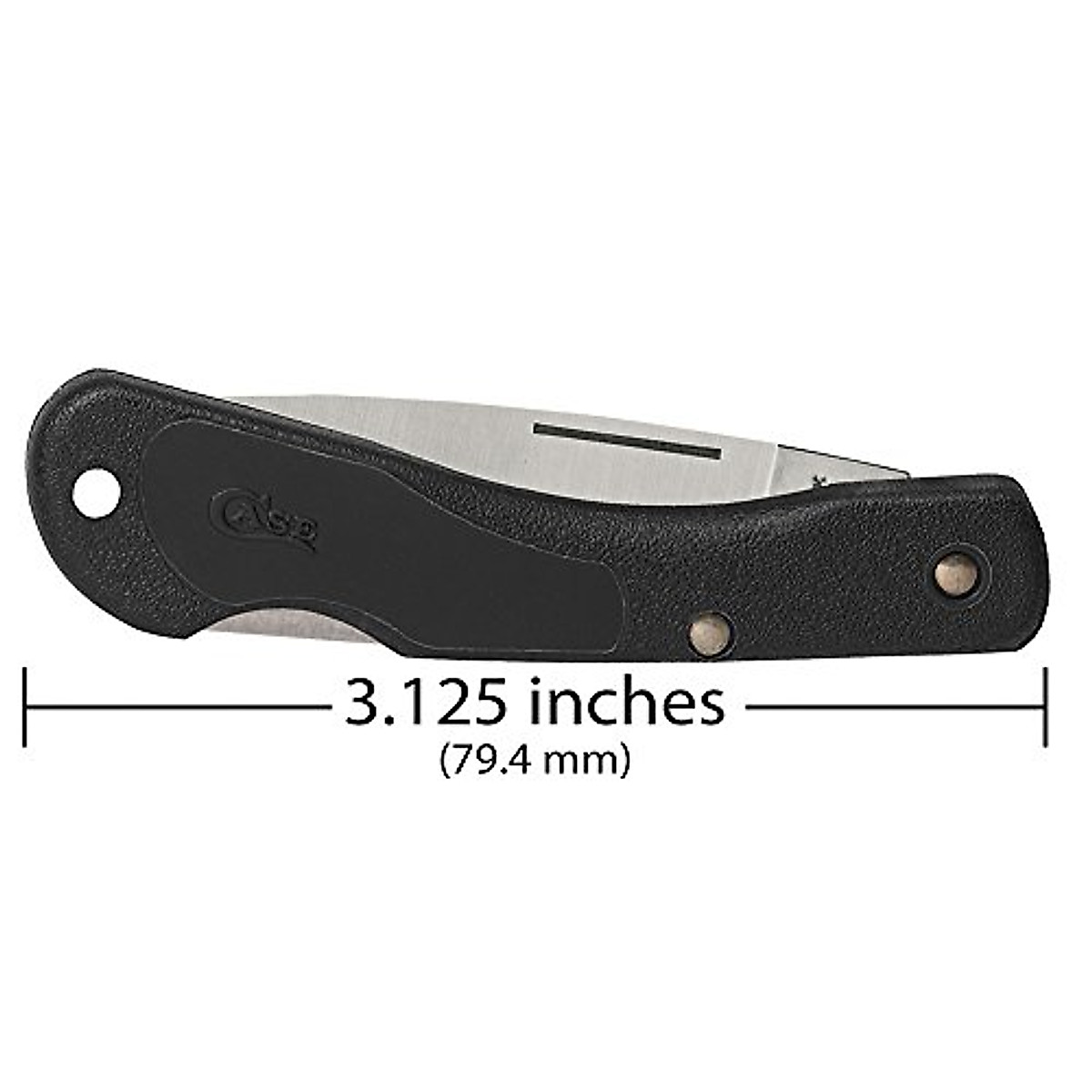 Case Cutlery 00253 Lightweight Mini Blackhorn Pocket Knife with Stainless Steel Blade, Black Synthetic