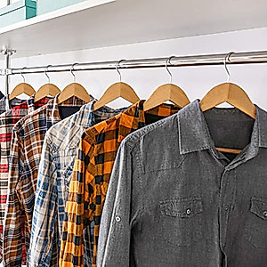 Utopia Home Premium Durable & Slim 70 Pack Hangers - Wooden Hanger Pack of 20 & Velvet Hangers Black Pack of 50. Space Saving, Heavy Duty & Non Slip with Shoulder Grooves.