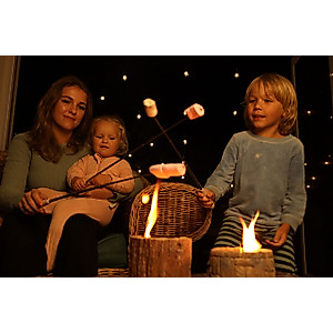 WEYLAND Tabletop Fire Pit Bowl - Table Top Firepit Balcony Decor and Smores Maker - Small Indoor, Outdoor and Personal Portable Fireplace for Patio Using Rubbing Alcohol Fuel - Stone Design