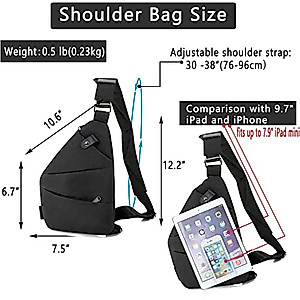 ComShion Shoulder Backpack, Anti-Theft Waterproof Small Sling Bag for Men/Women Chest Backpack,Right-Handed Shoulder Bag for Walking Biking Travel