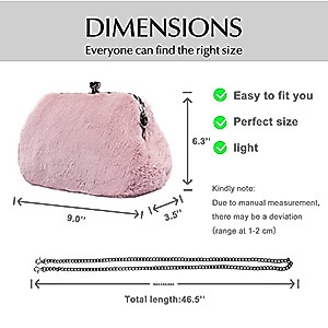 Fur Story Purses for Women Fluffy Crossbody Bag Faux Fur Shoulder Bag with rhinestone Button Fuzzy Plush Purses for Women Girls