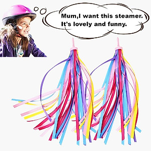 kortes 2 pcs Rainbow Bike Streamers Kids Handlebar Streamers Bike Tassels Ribbons Kids Bike Accessories