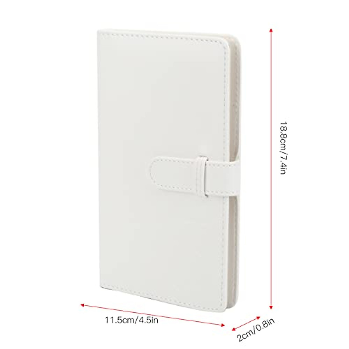 96 Pockets 3 Inch Mini Photo Album for Fujifilm Instax Mini 12/11/9/8/7s/25/70/90 Instant Camera Film, Wallet Album PU Cardcase Bank Card Holder Book (White)