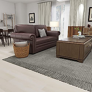 Deco 79 Seagrass Handmade Large Woven Storage Basket with Ring Handles, 20" x 18" x 19", Brown