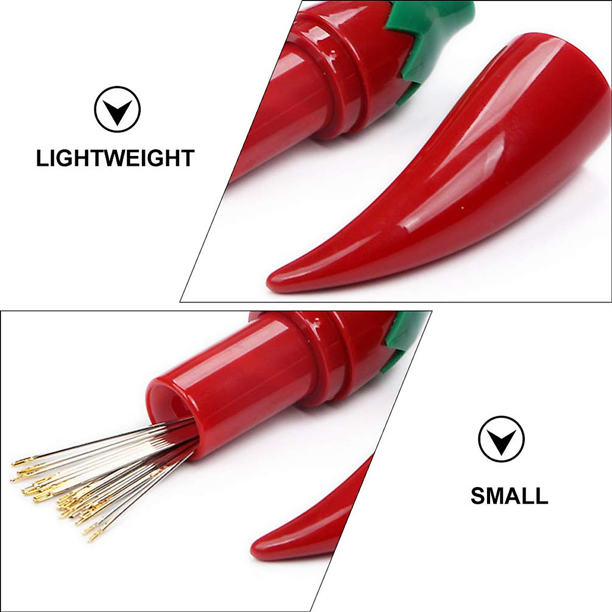 EXCEART 3pcs Sewing Needle Case Creative Cartoon Pepper Embroidery Pin Bottle Holder Box Yarn Knitting Needles Container Organizer for Crafting Weaving