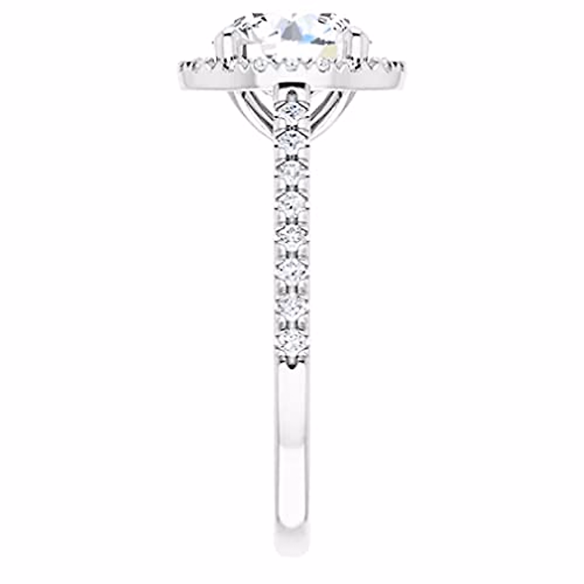 JEWELERYIUM Elegant Geometric Engagement Ring, Round Cut 2.00CT, Colorless Moissanite Ring, 925 Sterling Silver, Daily Wear Ring, Wedding Ring, Bridal Ring, Perfact for Gift Or As You Want (6.5)