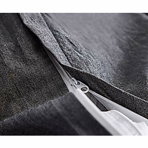 ECOCOTT Grey Duvet Cover California King Size - 100% Washed Cotton Durable Soft Comfy Duvet Cover Set, 3 Pieces Duvet Cover with Zipper Closure (Grey, 104''x98'')