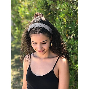 WOVOWOVO 4 Pieces Braided Headbands for Women Girls Wide Non Slip Hairbands for Women's Hair Fashion Head Band Solid Colors Chiffon Fabric Hair Accessories