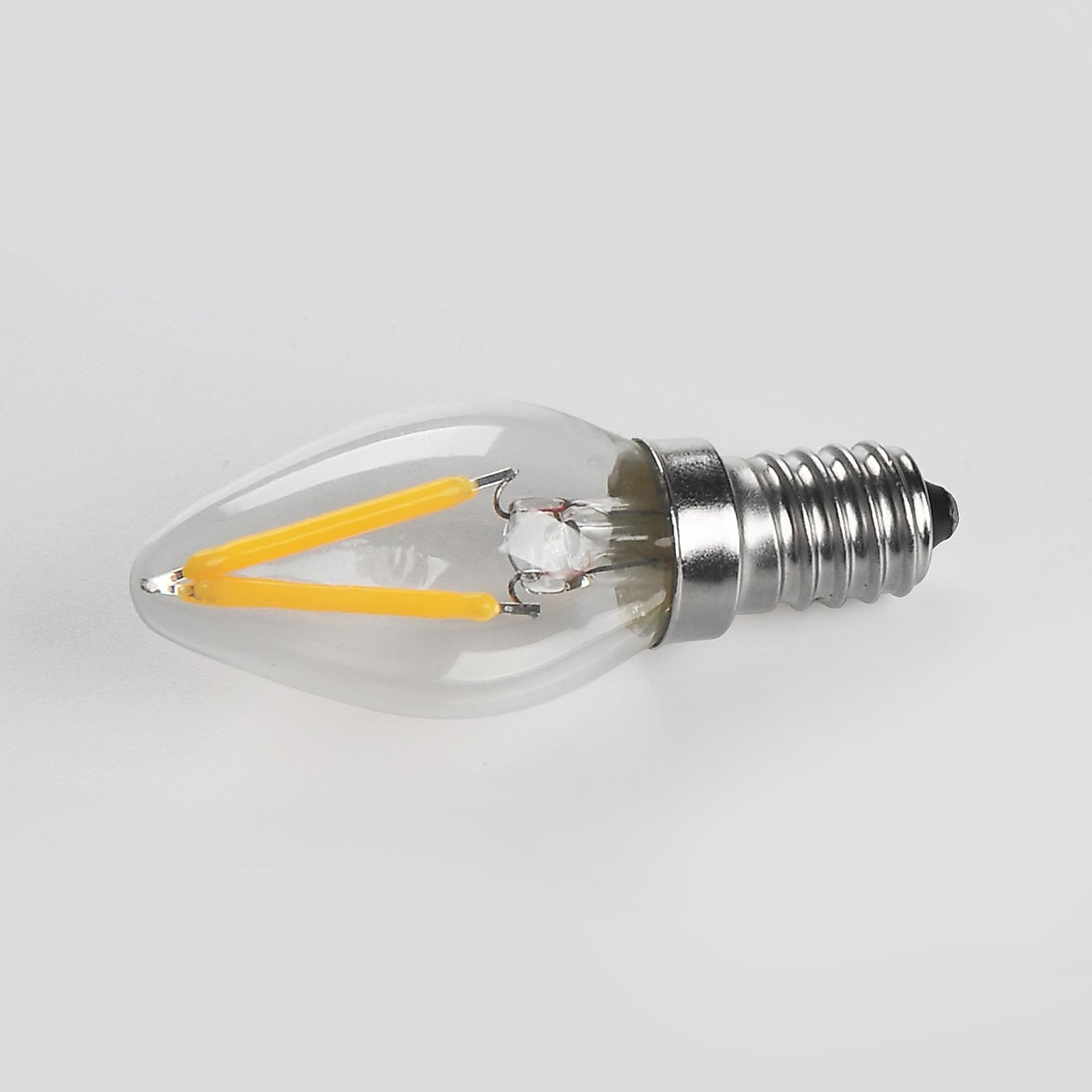 HzSane 2W LED Filament C7 Night Light Bulb, 2700K Warm White 200LM, E12 Candelabra Base Lamp C7 Mini Torpedo Shape, 15W Incandescent Replacement, Refrigerator Bulb, Non-dimmable, 4 Pack