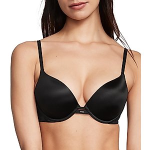 Victoria's Secret Push Up Bra, Adds One Cup Size, Padded, Plunge Neckline, Bras for Women, Very Sexy Collection, Black (36C)