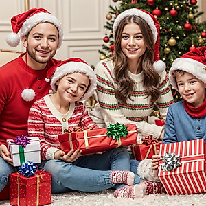 Shindel Christmas Gift Bow, 84PCS Holiday Bow Set Christmas Print Bows for Christmas decoration, Gift Basket, 3-4 inches