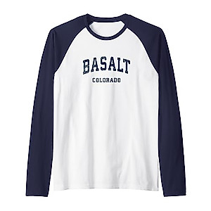 Basalt Colorado CO Vintage Athletic Sports Design Raglan Baseball Tee