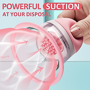 Nipple Toy Clamps, Strong Sucking Stimulator Massager with 10 Vibrator Rotation Modes, Rechargeable Adult Sex Toys for Women Couples Pleasure
