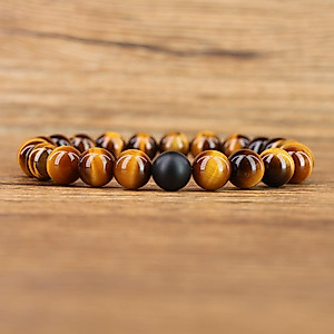 COAI Long Distance Matte Onyx Tiger Eye Couples Stone Bracelets