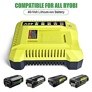 KUNLUN OP401 40-Volt Lithium-Ion Battery Charger for Ryobi 40V OP4050A OP4026 OP40601 OP4040 OP4030 OP4015 OP40201 Li-ion Battery