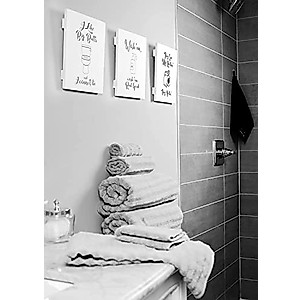Decorae Wooden Funny Bathroom Signs (Set of 3); Cute Humorous Wall Art Each 10 x 8 Inches
