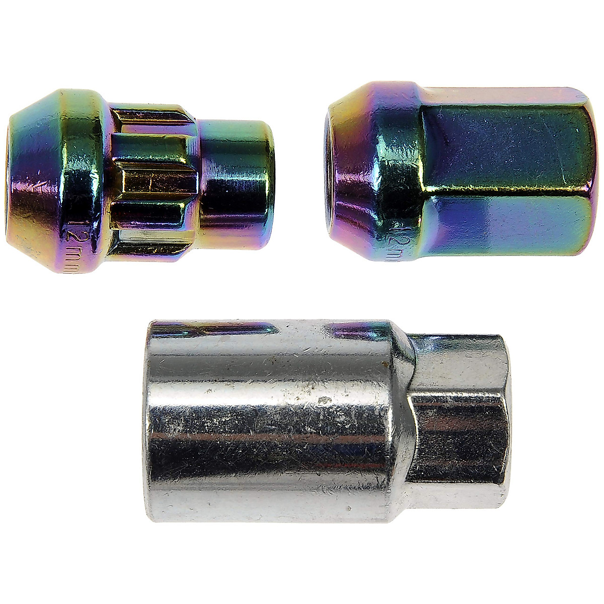 Dorman 713-375G Rainbow/Neo-Chrome Acorn Wheel Nut Lock Set Compatible with Select Models, 20 Pack