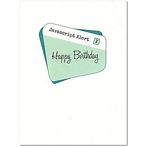 Javascript Computer Birthday Card (4.25" X 5.5") by Nerdy Words