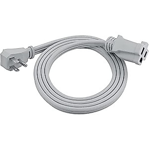 Clear Power 6 ft 14/3 Gray Air Conditioner/Major Appliance Indoor Extension Cord, Grounded Flat Plug, Perfect for AC Units and Major Appliances, DCIC-0002-DC