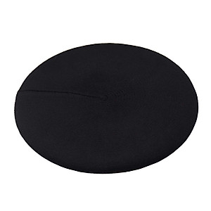 French Beret Hat,Reversible Solid Color Cashmere Beret Cap for Womens Girls Lady Adults (Black)…