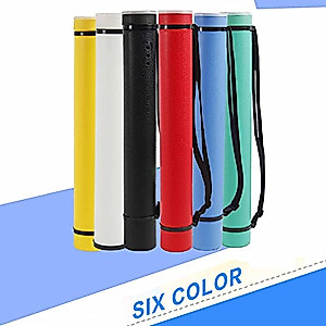 Household Products Expanding Poster Tube with Adjustable Carrying Strap, Waterproof Telescoping Art Document Storage Tube, Portable Round Storage Cases Carry Blueprints Drawings