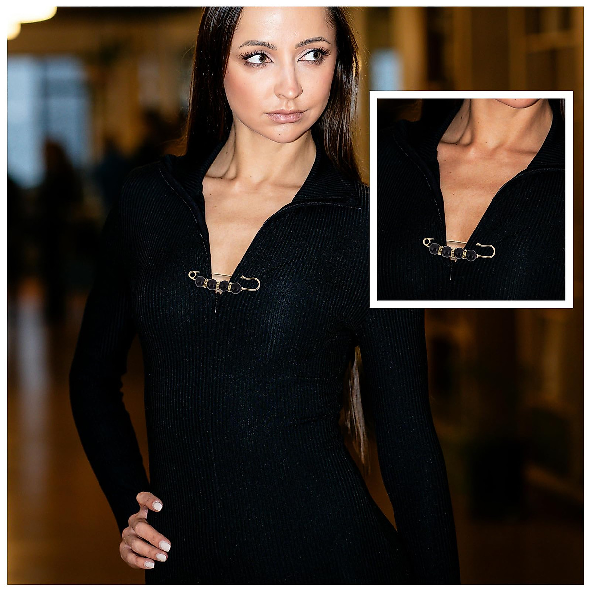 YOGEYOGE 36 Pcs Pearl Brooch Sweater Shawl Hat Safety Pin, Faux Pearl Safety Brooch, Waist Decoration for Women, Tightening Pearl Safety Pin for Women Scarves, Jackets, Tops, Jeans and Dresses