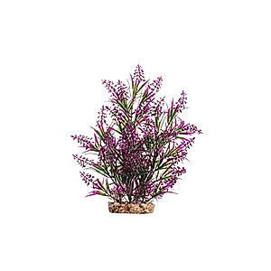 CNZ Aquarium Decor Fish Tank Decoration Ornament Artificial Plastic Plant Green/Purple, 11.8-inch