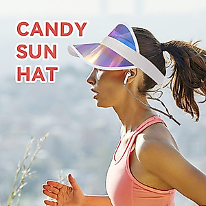 2 Pack Sun Visor Hat Women Adjustable Outdoor Sports UV Protection Sunhat Clear Cap