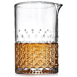 SOUJOY 2 Pack Cocktail Mixing Glass, 25oz Crystal Martini Stirring Glass, Bar Mixing Pitcher with Weighted Bottom for Bartenders