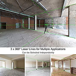 Huepar Green Beam Self-Leveling Laser Level 360 Cross Line Laser Level Tool 621CG-G