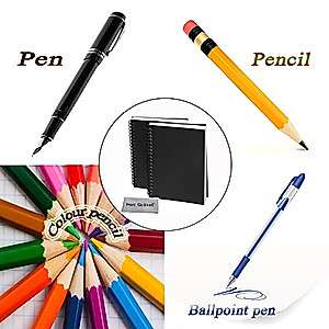 Mini Skater Set of 2 Black Notebook Blank Journal Memo Notebooks for Classroom School Students 100 Pages 50 Sheets (7 x 4.7 inch ,Black (Blank))