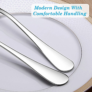 12 Piece Silverware Set, findTop Stainless Steel Dinner Forks and Spoons, Heavy-duty Forks and Spoons Cutlery Set (8 Inches)