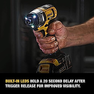 DEWALT 20V MAX Impact Driver Kit, 1/4-Inch, Battery and Charger Included (DCF885C1)
