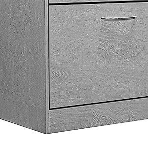 Homsee Modern Shoe Storage Cabinet with 3 Flip Drawers, Wood 3-Tier Shoe Rack Storage Organizer for Entryway, Hallway & Bedroom, Grey (22.4”L x 9.4”W x 42.1”H)