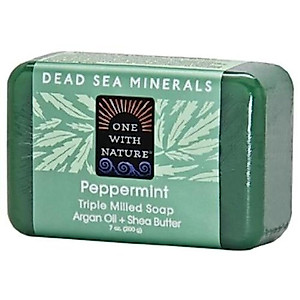 One With Nature Peppermint Dead Sea Mineral Soap, 7 Ounce Bar
