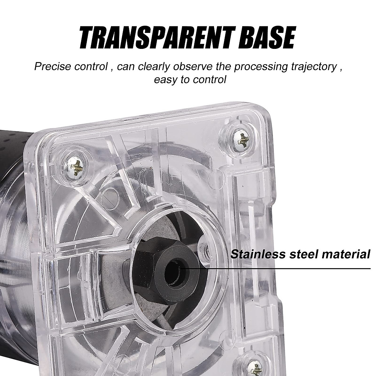 AKYPACH Wood Router Tool Electric Hand Trimmer Laminate Milling Engraving Hand Machine Joiner 110V 800W with 15pcs Trim Router Bits Slotting Carving 1/4" Collets Woodworking Tool