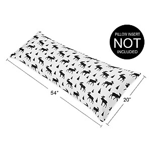 Sweet Jojo Designs Black and White Woodland Moose Body Case Cover for Rustic Patch Collection (Pillow Not Included)