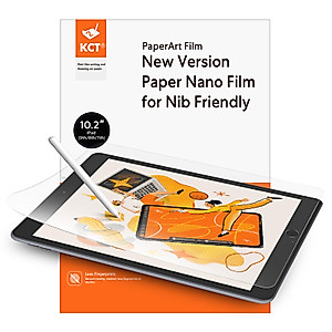 KCT 2 Pack Paperfeel Screen Protector Compatible with iPad 9th/8th/7th (10.2-Inch, 2021-2019), Matte PET Film, No Glare, Scratch Resistant, Compatible with Apple Pencil