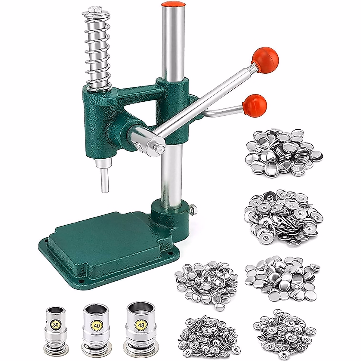 HACSYP Hand Press Punching Machine, Handmade Fabric Covered Button Maker Machine Kit, Cloth Button Cover Making Machine DIY Tools with 3 Molds