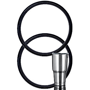 Pack of 2-30 oz Replacement Rubber Lid Ring, 3.7 Inch Diameter - Gasket Seals, Lid for Insulated Stainless Steel Tumblers, Cups Vacuum Effect, fit for Brands - Yeti, Ozark Trail, Beast, Black